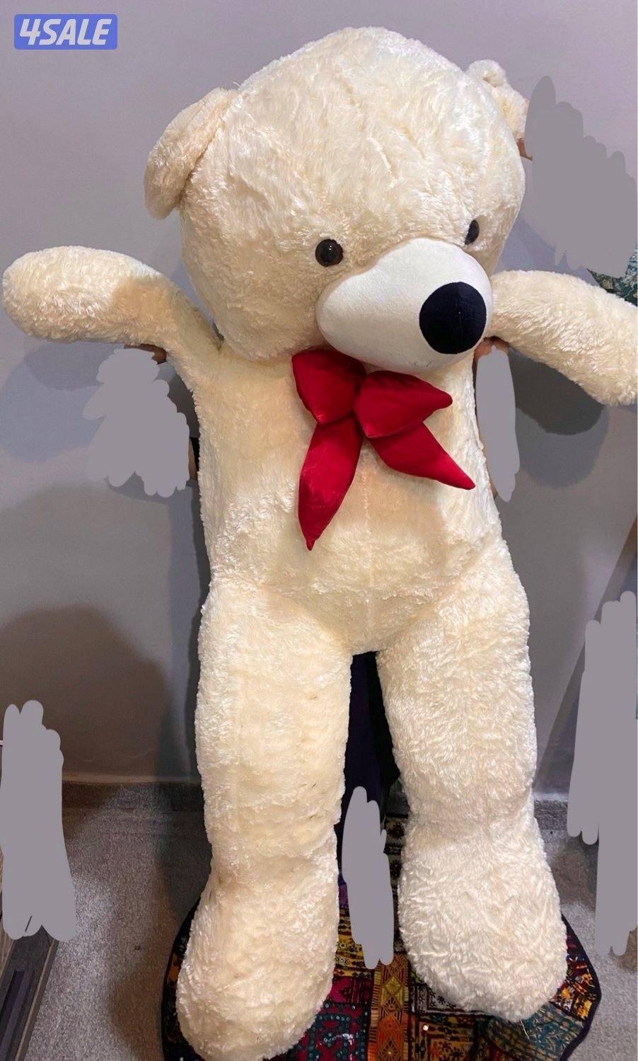 Teddy bear human sized 8ft tall cute white cream teddy bear, No: