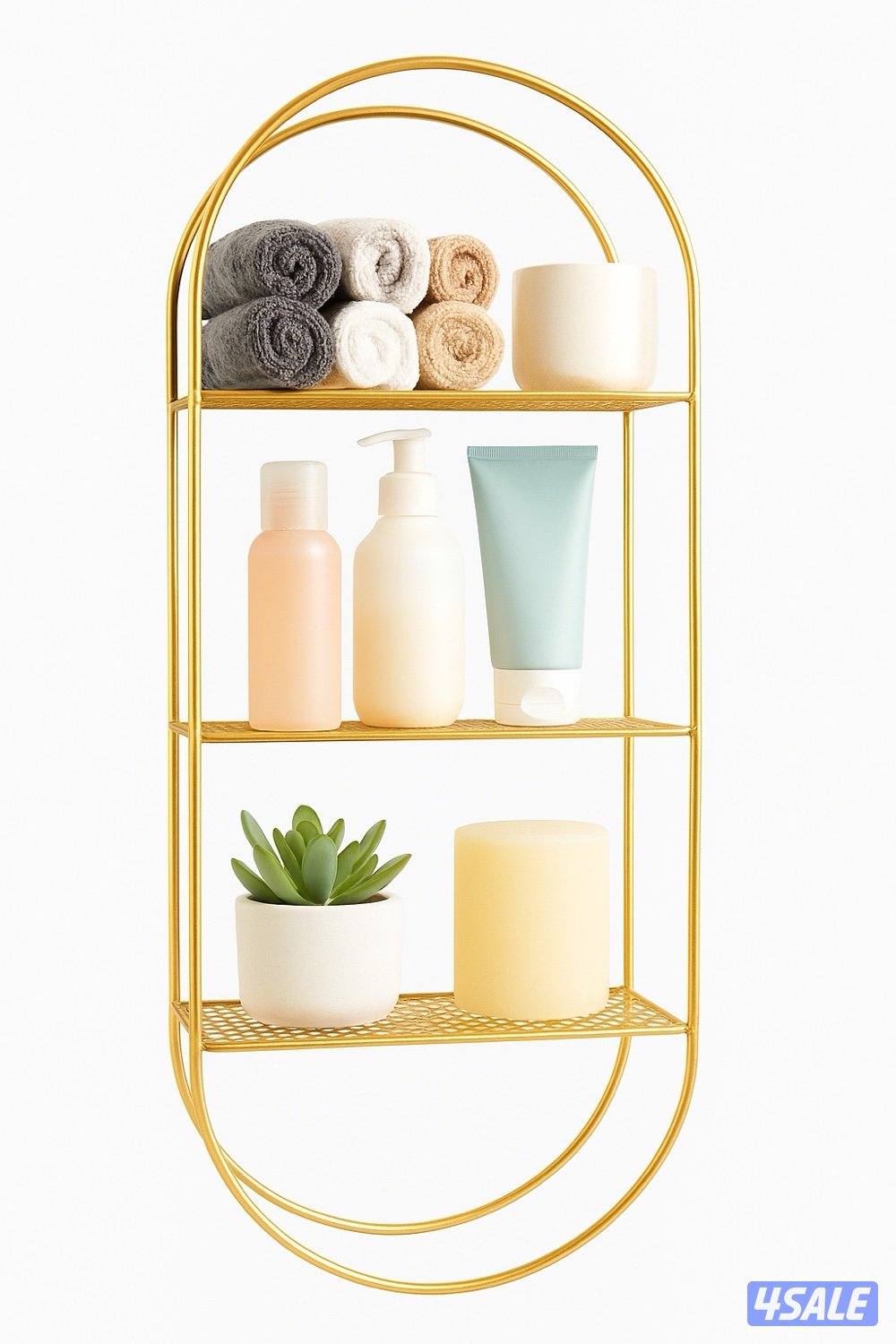 4-tier metal rack, gold color، رقم:19888413