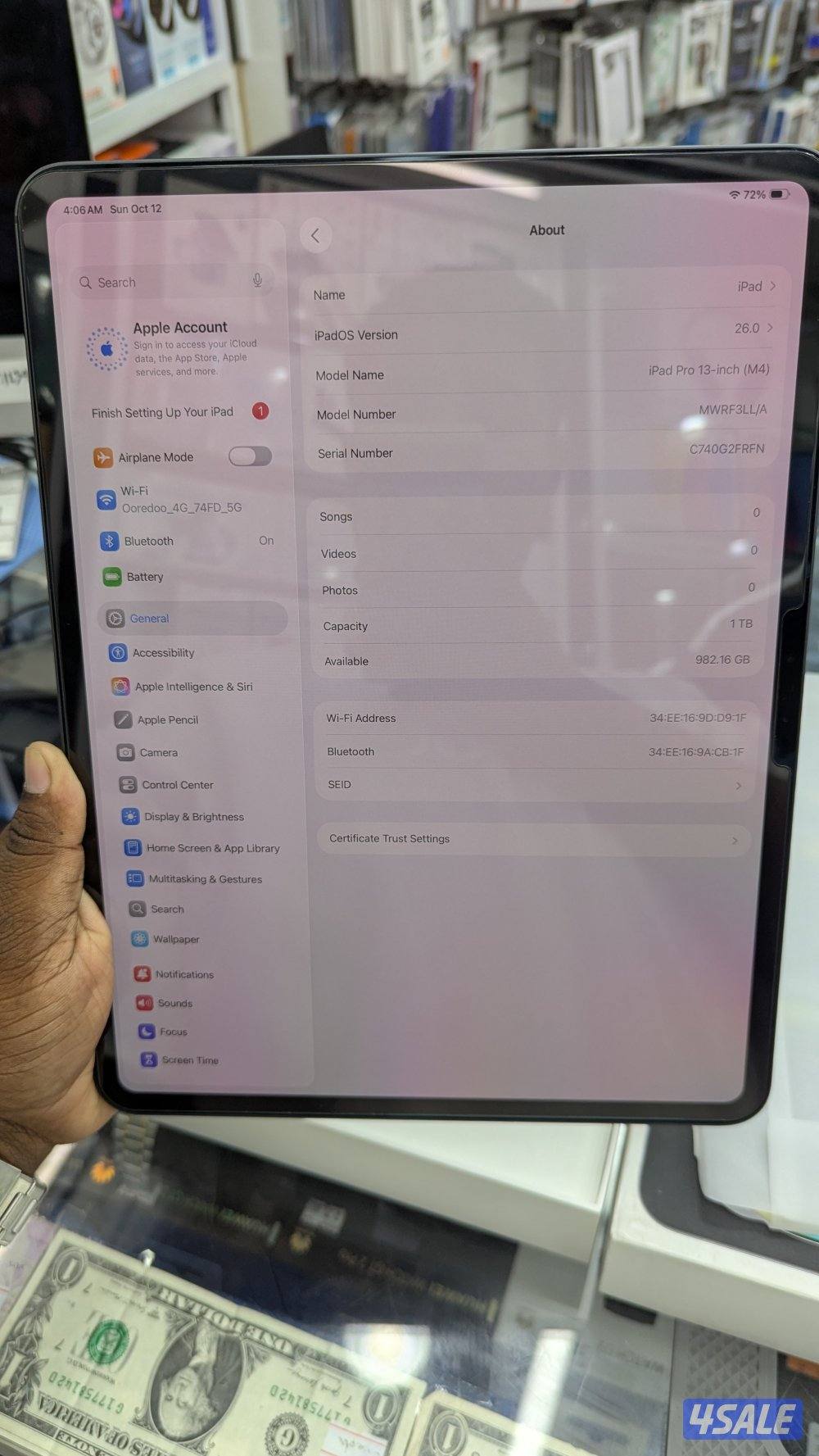 Apple Ipad pro 13 inch (M4), No:20272259