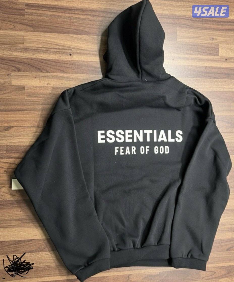 Essentials Fear of God FW24 Fleece Hoodie black/Grey، رقم:20397753