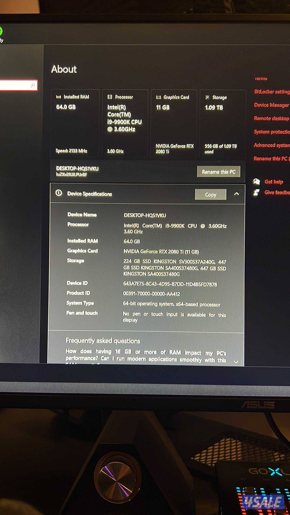 Used Gaming PC 4 years Old MINT Condition / Final Mouse ( Ra، رقم: