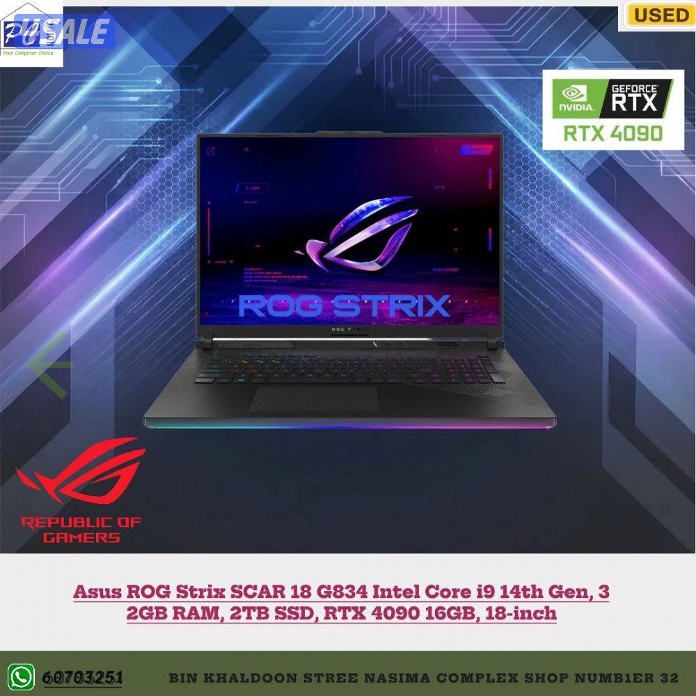 Asus ROG Strix SCAR 18 G834 Intel Core i9 14th Gen, 32GB RAM, No: